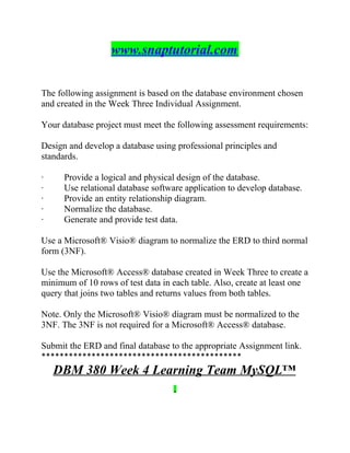 Dbm 380 Exceptional Education-snaptutorial.com