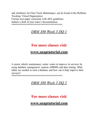 DBM 380 Education Organization / snaptutorial.com
