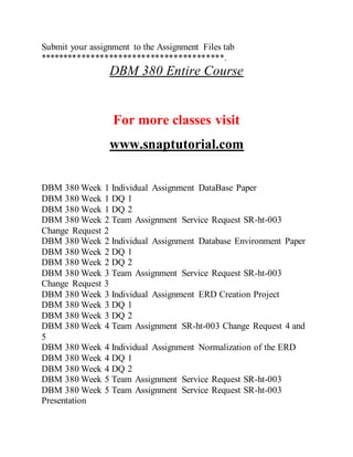 DBM 380 Education Organization / snaptutorial.com