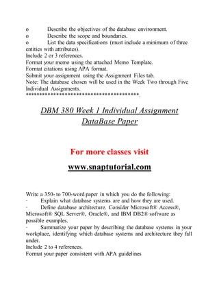 DBM 380 Education Organization / snaptutorial.com