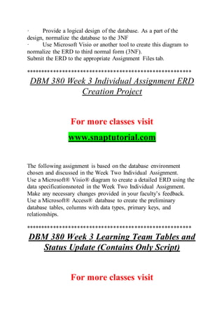 Dbm 380 Education Specialist-snaptutorial.com | Databases | Computer Software and Applications