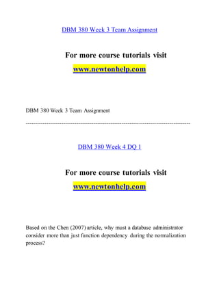 Dbm 380 Education is Power/newtonhelp.com