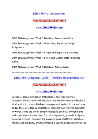 DBM 380 AID Introduction Education--dbm380aid.com