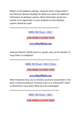 DBM 380 AID Introduction Education--dbm380aid.com