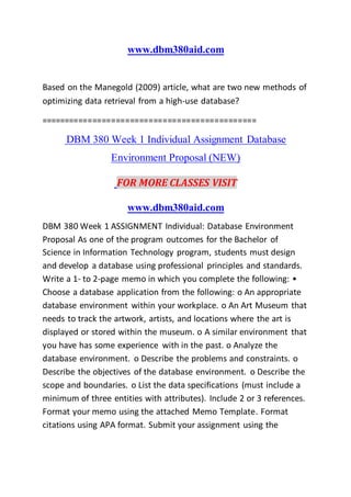 DBM 380 AID Introduction Education--dbm380aid.com