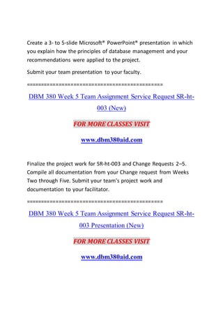 DBM 380 AID Education for Service--dbm380aid.com