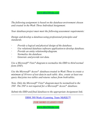 DBM 380 EDU Become Exceptional--dbm380edu.com