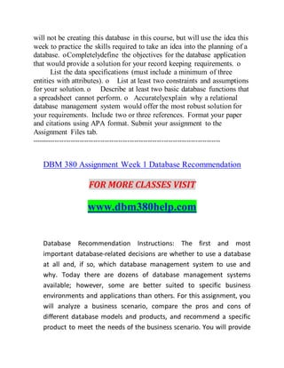 DBM 380 HELP Redefined Education--dbm380help.com