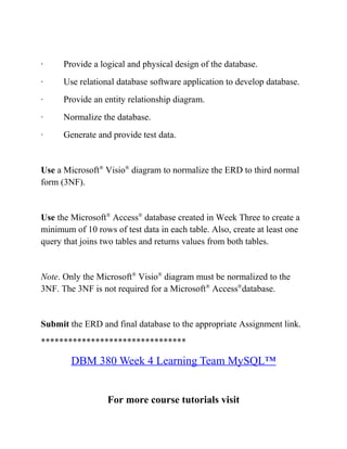 Dbm 380 (new) Inspiring Innovation--tutorialrank.com