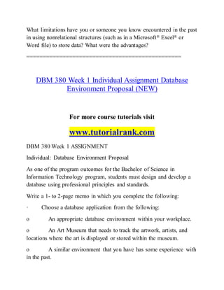 DBM 380 (New) Effective Communication/tutorialrank.com