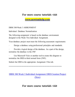 Dbm 380 new Motivated Minds/newtonhelp.com | Databases | Computer Software and Applications