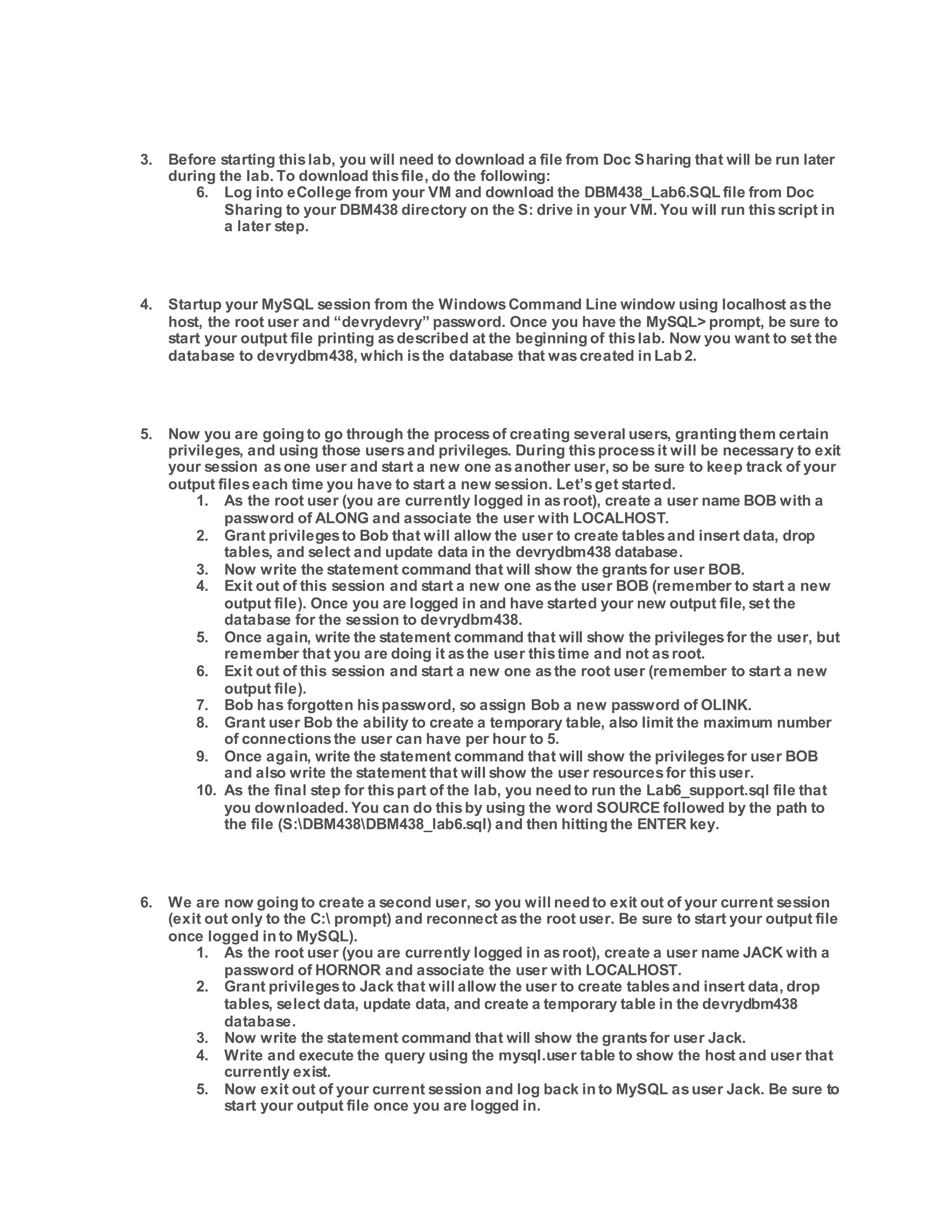 Dbm 438 week 6 ilab | PDF