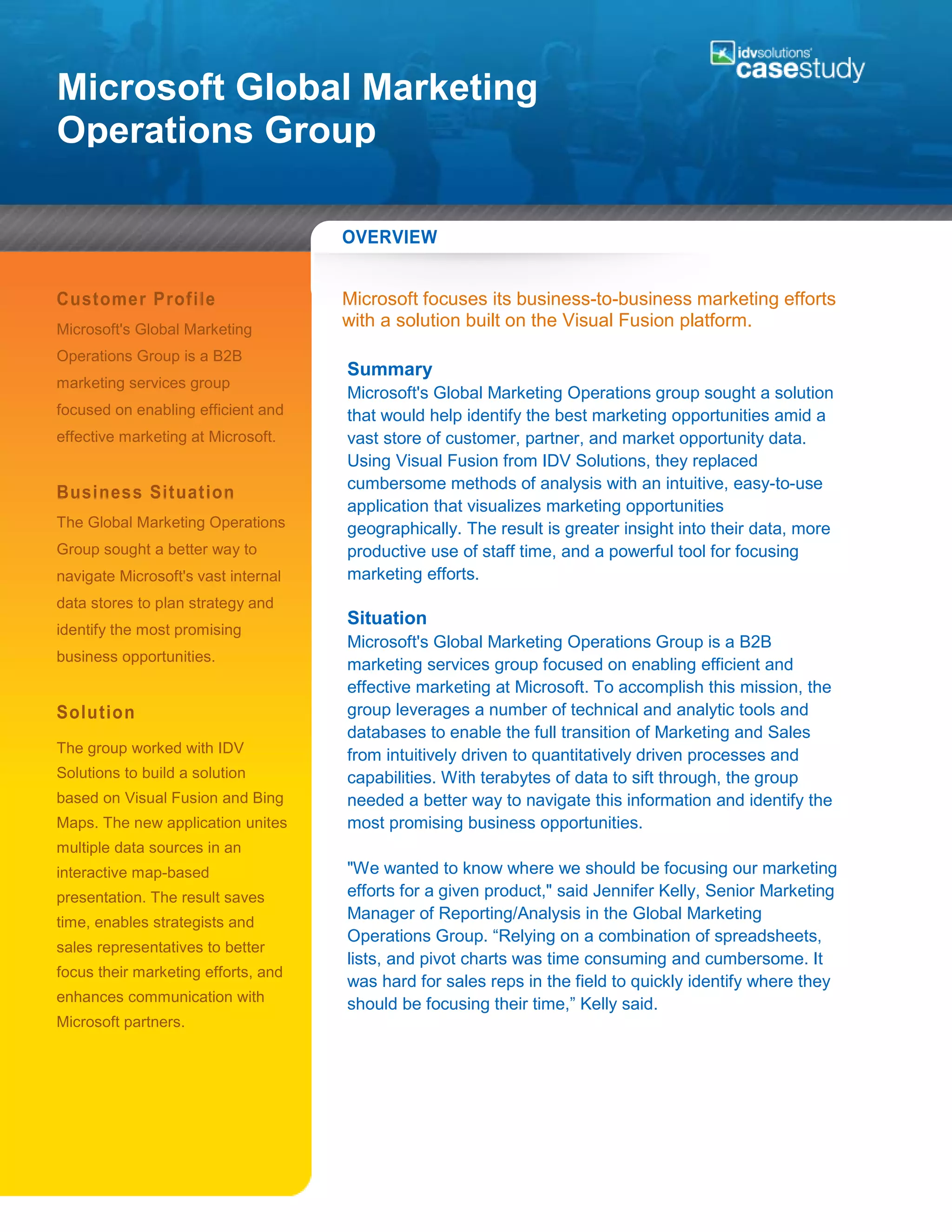 Microsoft Global Marketing Operations Case Study | PDF