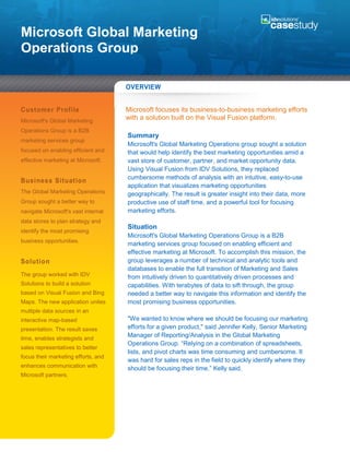 Microsoft Global Marketing Operations Case Study | PDF