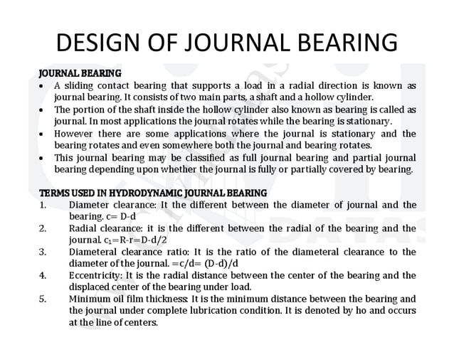 Design of bearings | PPTX
