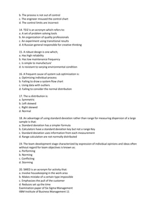 Dbm iibm case study solutions & multiple answers 1 | DOCX