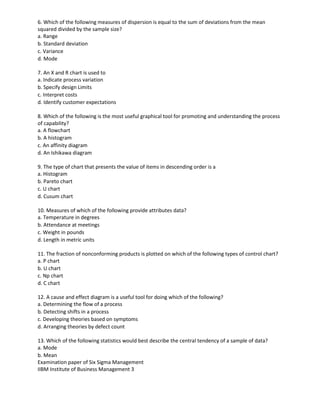 Dbm iibm case study solutions & multiple answers 1 | DOCX