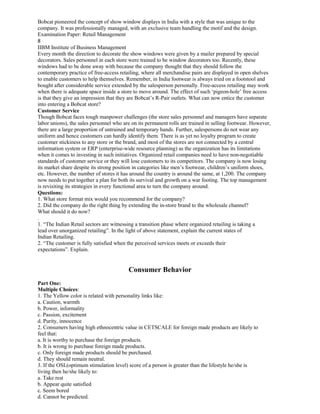 Dbm iibm case study solutions & multiple answers 1 | DOCX
