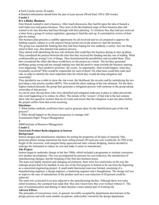 Dbm iibm case study solutions & multiple answers 1 | DOCX
