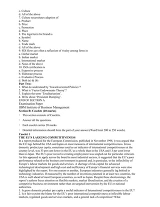 Dbm iibm case study solutions & multiple answers 1 | DOCX