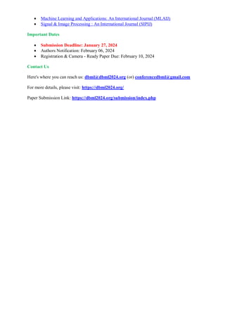 Online Paper Submission - 2nd International Conference on Data Mining, Big Data and Machine ...