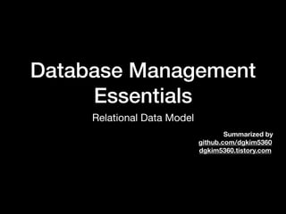 Database Management Essentials: Module 3 Relational Data Model | PPT