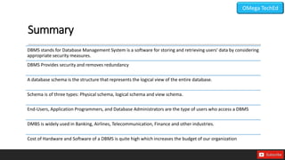 Introduction to DBMS | PPTX | Databases | Computer Software and ...