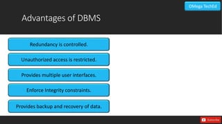 Introduction to DBMS | PPTX | Databases | Computer Software and Applications
