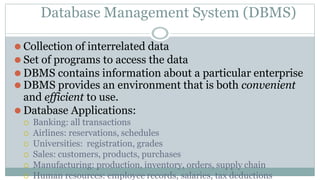 dbms-1.pptx | Databases | Computer Software and Applications