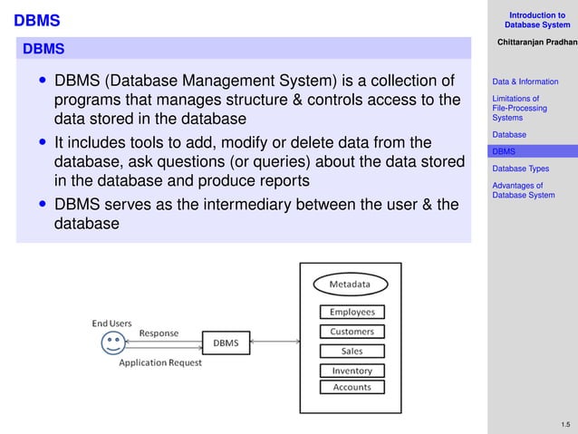 DBMS (An Introduction to Database System) | PPT