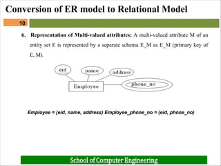 DBMS Conversion of ERD to relational model-1 | PPTX