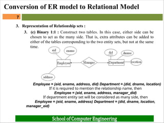 DBMS Conversion of ERD to relational model-1 | PPTX