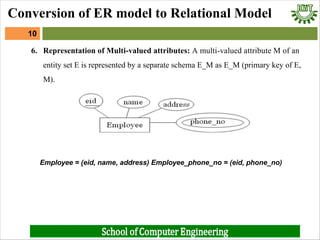 Dbms 10: Conversion of ER model to Relational Model | PDF