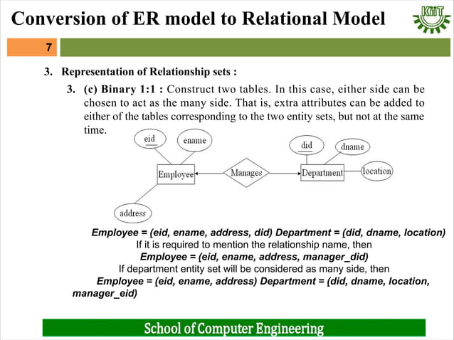 Dbms 10: Conversion of ER model to Relational Model | PDF