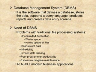 Dbms | PPT | Databases | Computer Software and Applications