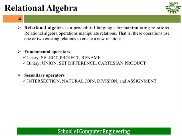Dbms 11: Relational Algebra | PDF | Databases | Computer Software and Applications