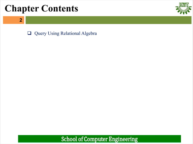 Dbms 13: Query Using Relational Algebra | PDF | Databases | Computer Software and Applications