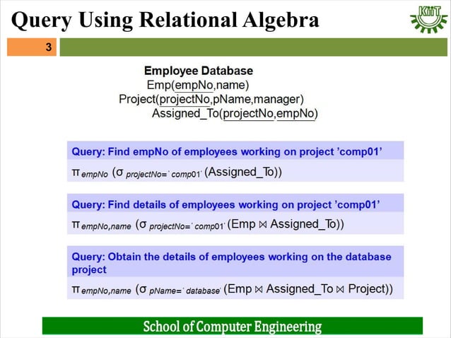 Dbms 13: Query Using Relational Algebra | PDF | Databases | Computer Software and Applications