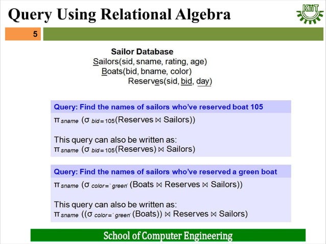 Dbms 13: Query Using Relational Algebra | PDF