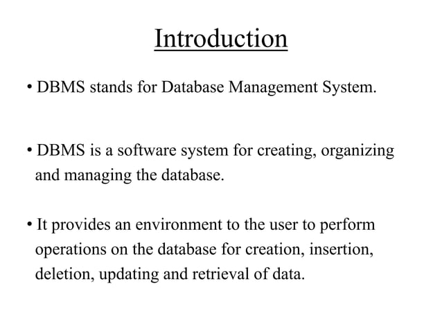 Database Management System