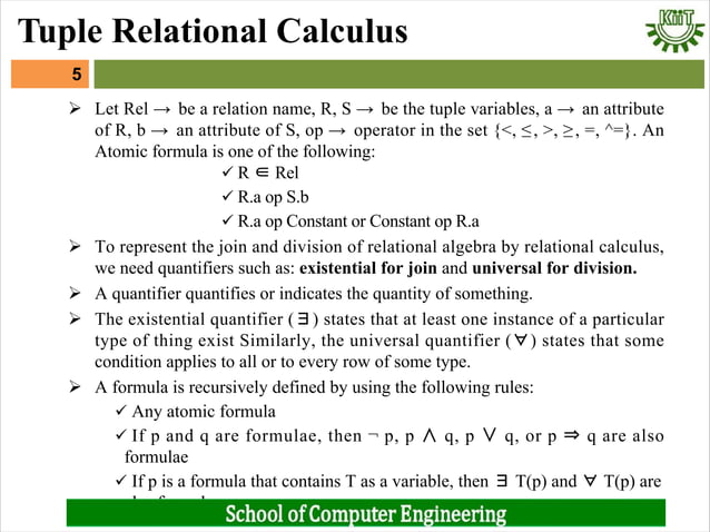 Dbms 14 Relational Calculus Ppt