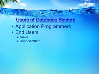 Users of Database Systems and Components of Database Environment | PPT