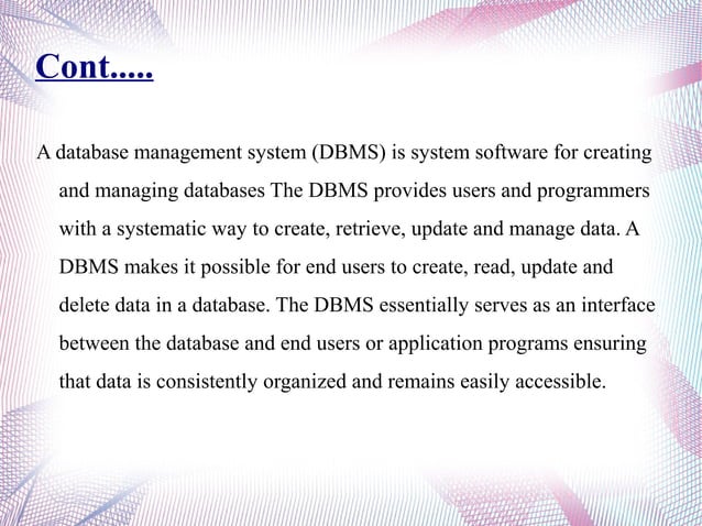 Database Management system | PPT | Databases | Computer Software and Applications