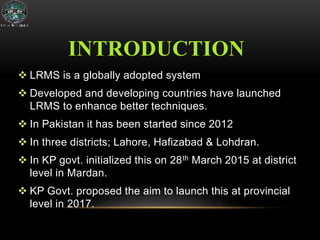 Digital Land Record Management System KP, Pakistan | PPTX