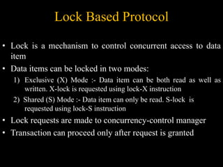 Concurrency Control in Database Management System | PPTX