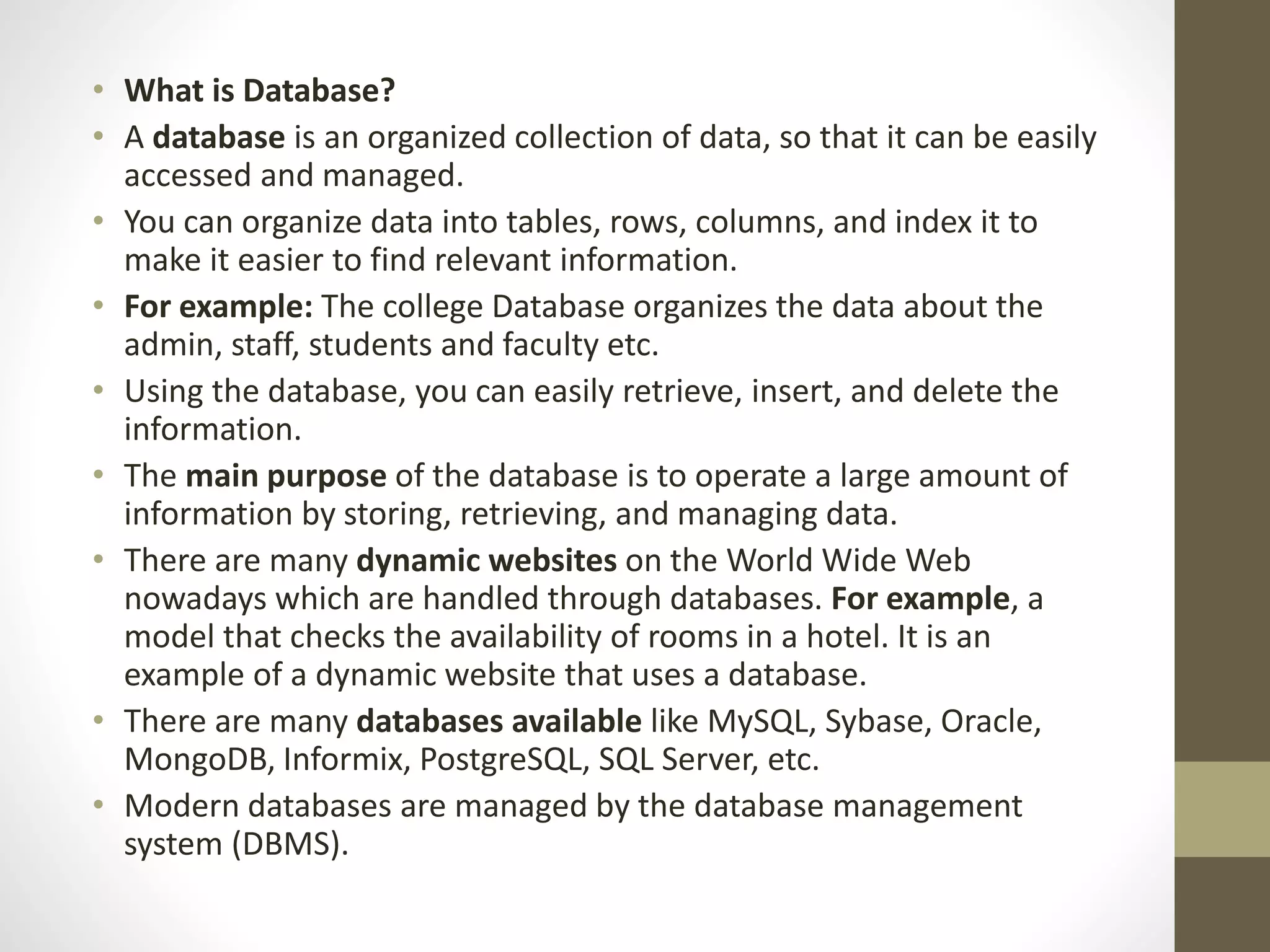 DBMS ppt by dipali jadhav | PPTX | Databases | Computer Software and Applications