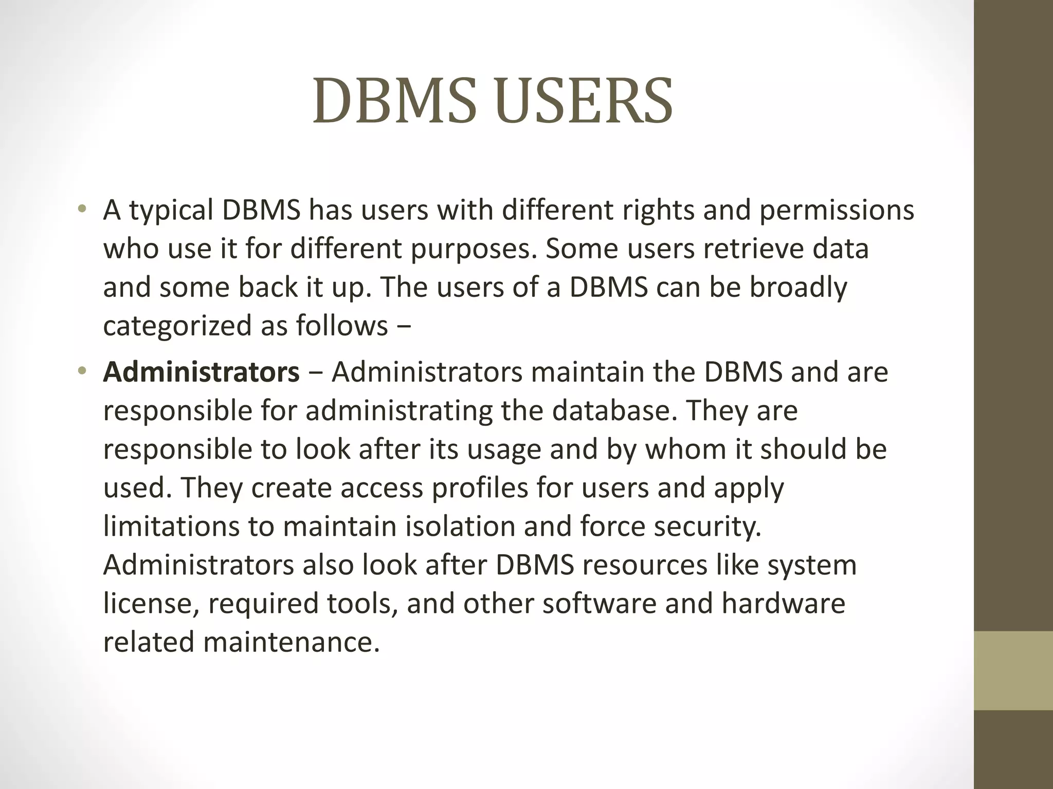 DBMS ppt by dipali jadhav | PPTX | Databases | Computer Software and Applications
