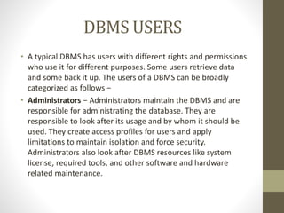 DBMS ppt by dipali jadhav | PPTX | Databases | Computer Software and ...