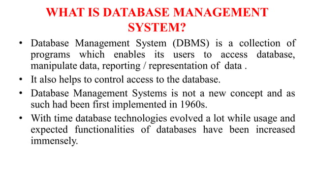 Characteristics and Advantages of Database Management System | PDF | Databases | Computer ...