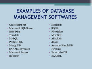 Database Management System Examples